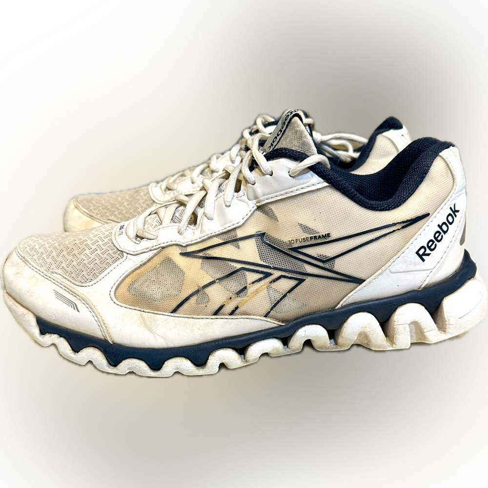 Reebok 11.5 Wide 2e Zigtech Ziglite White Gray Navy R… - Gem